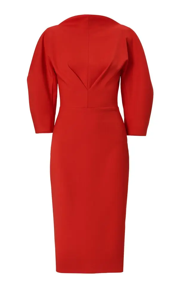 Carolina Herrera Bi-stretch Wool Tailored Sheath Dress