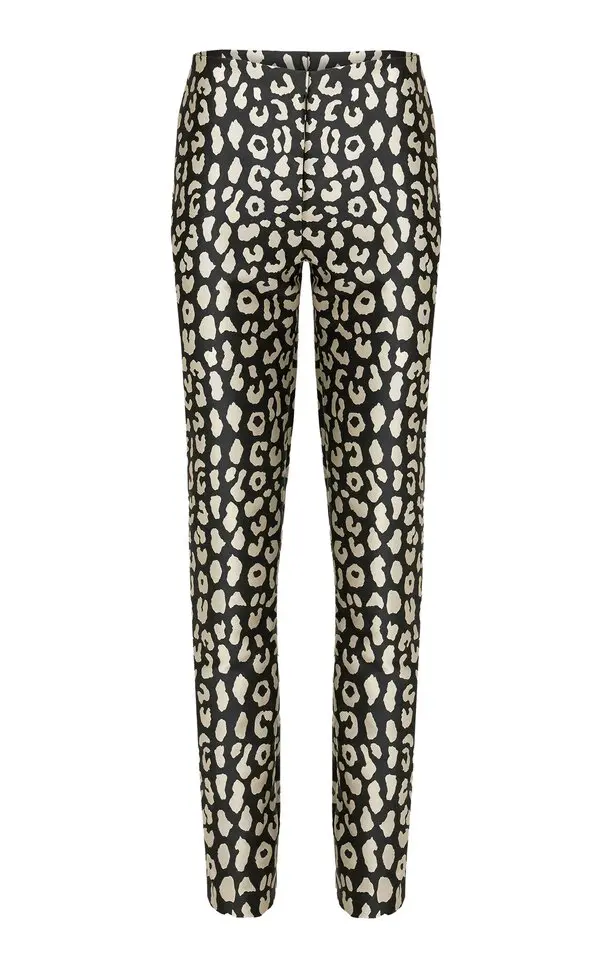 Carolina Herrera Leopard Spot Jacquard Cigarette Pant