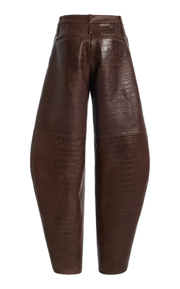 Brandon Maxwell The Dean Croc-embossed Leather Balloon Pants