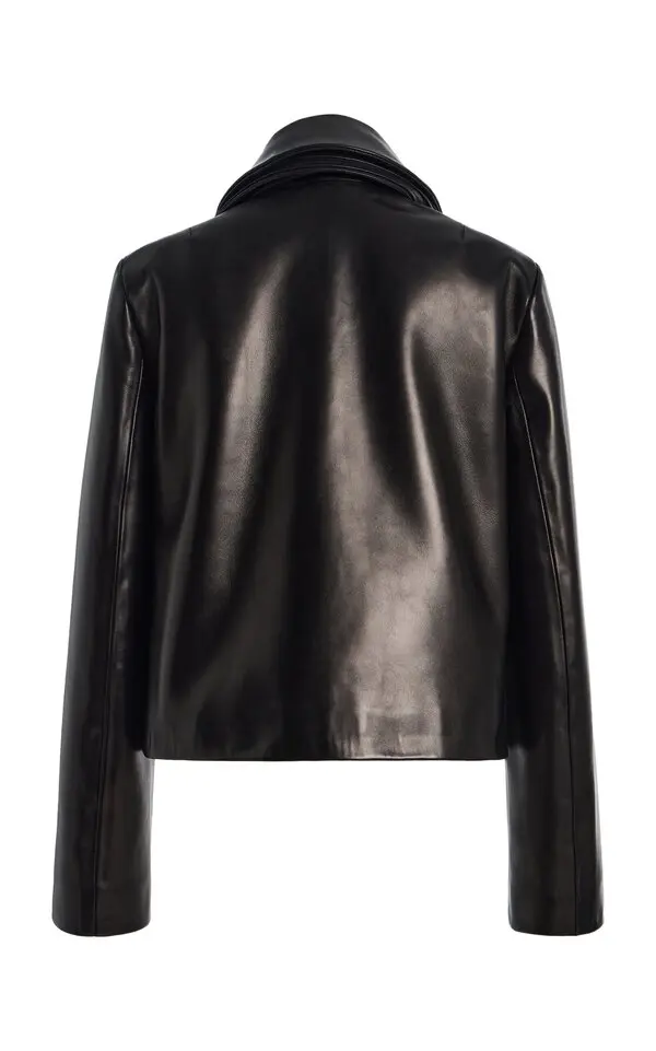 Brandon Maxwell The Remi Collared Nappa Leather Jacket