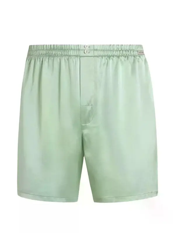 Dolce & Gabbana Silk Satin Boxer Shorts - Green