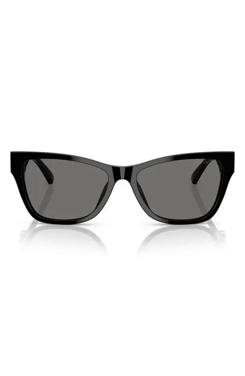 JIMMY CHOO 55mm Polarized Pillow Sunglasses - Black/polar Grey