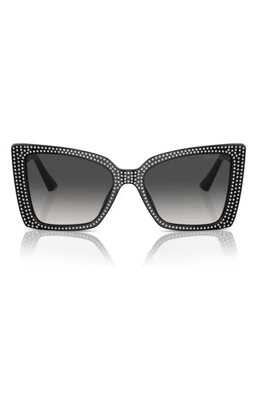 JIMMY CHOO 54mm Butterfly Sunglasses - Black/gradient Grey