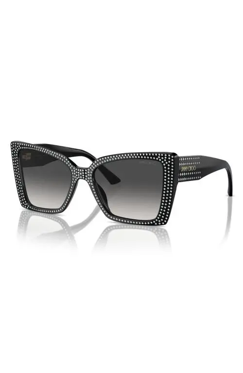 JIMMY CHOO 54mm Butterfly Sunglasses - Black/gradient Grey