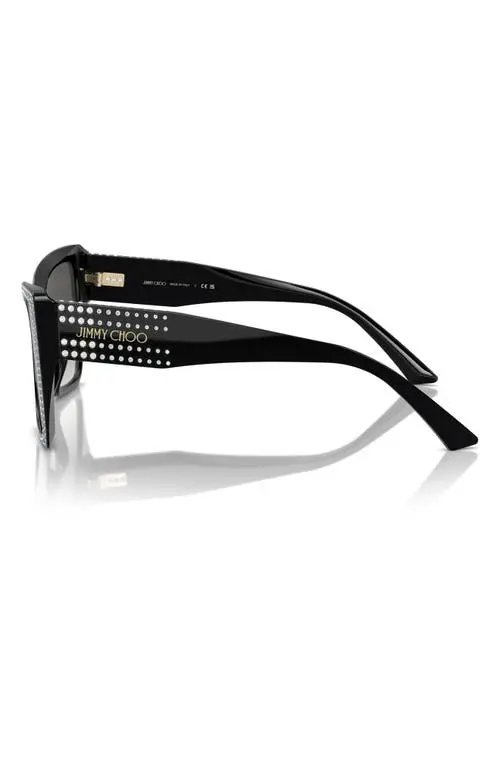 JIMMY CHOO 54mm Butterfly Sunglasses - Black/gradient Grey
