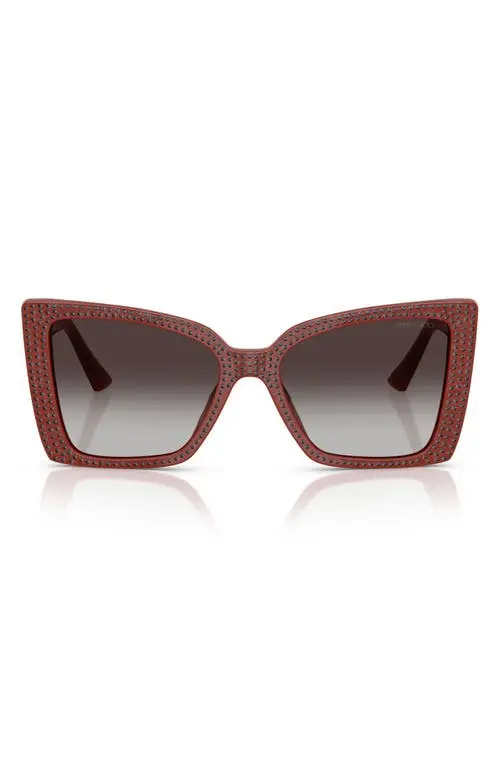 JIMMY CHOO 54mm Butterfly Sunglasses - Red/gradient Grey