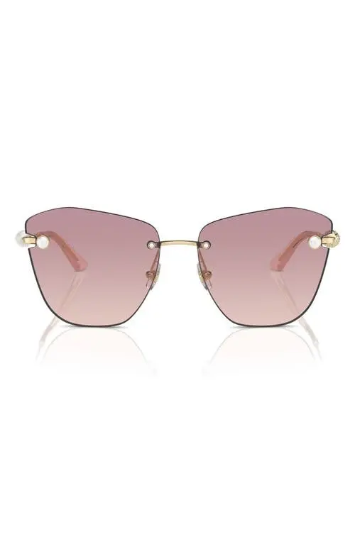 JIMMY CHOO 59mm Butterfly Sunglasses - Pale Gold/brown Violet