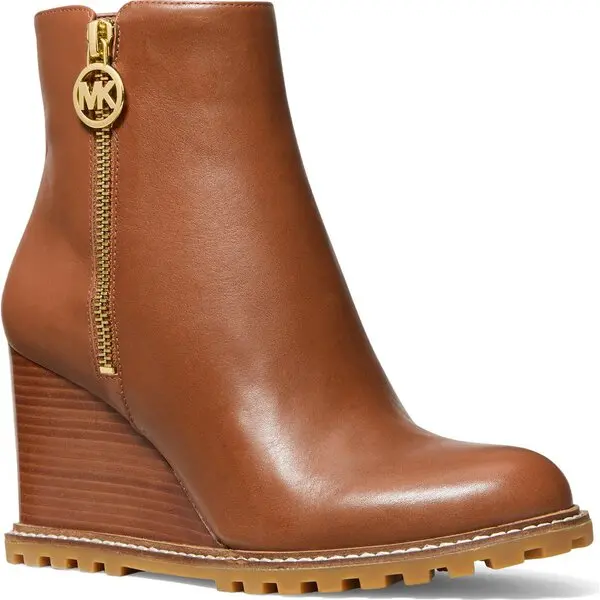 Michael Kors Evelyn Wedge Bootie - Luggage