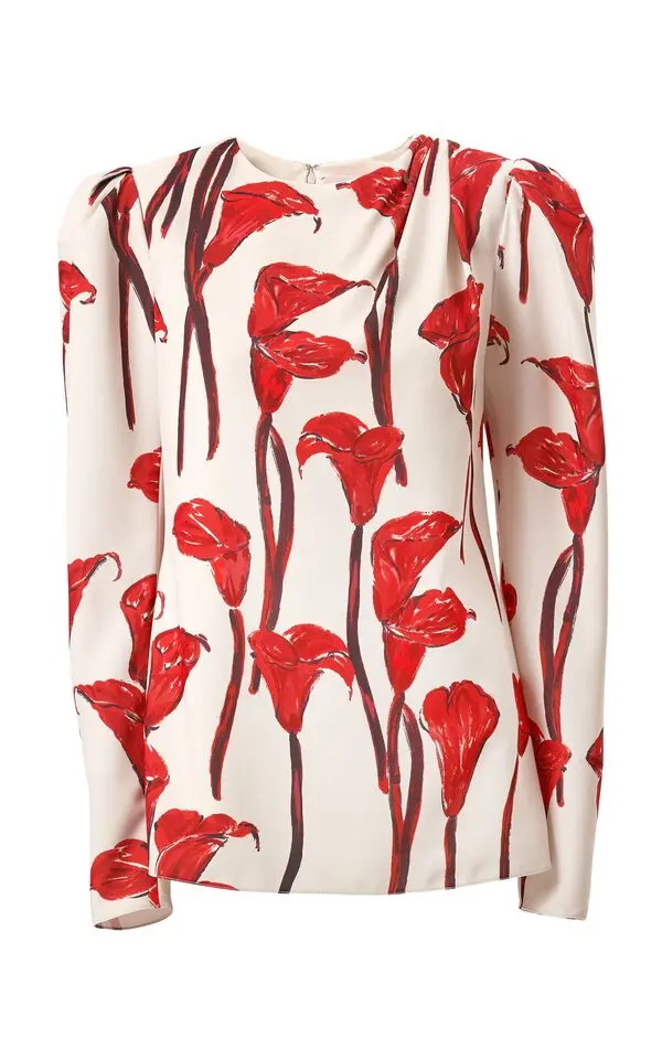 Carolina Herrera Calla Lily Cady Draped Top