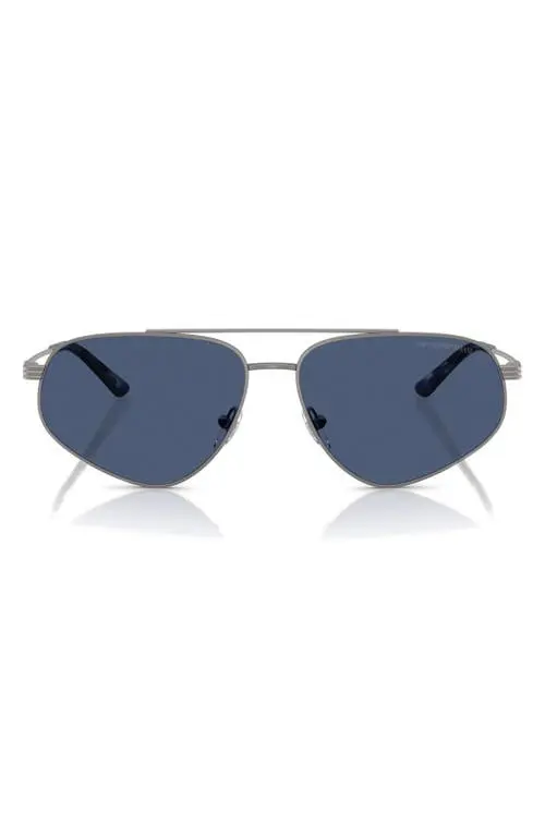 Emporio Armani 59mm Square Sunglasses - Matte Gunmetal/dark Blue