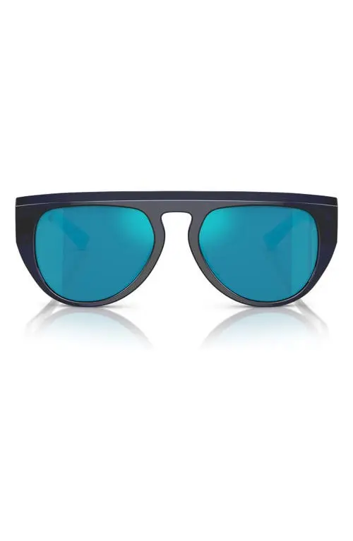 SCUDERIA FERRARI 56mm Pilot Sunglasses - Blue/blue Mirror