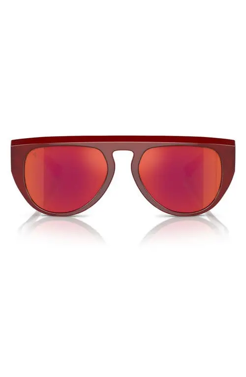 SCUDERIA FERRARI 56mm Pilot Sunglasses - Red/red