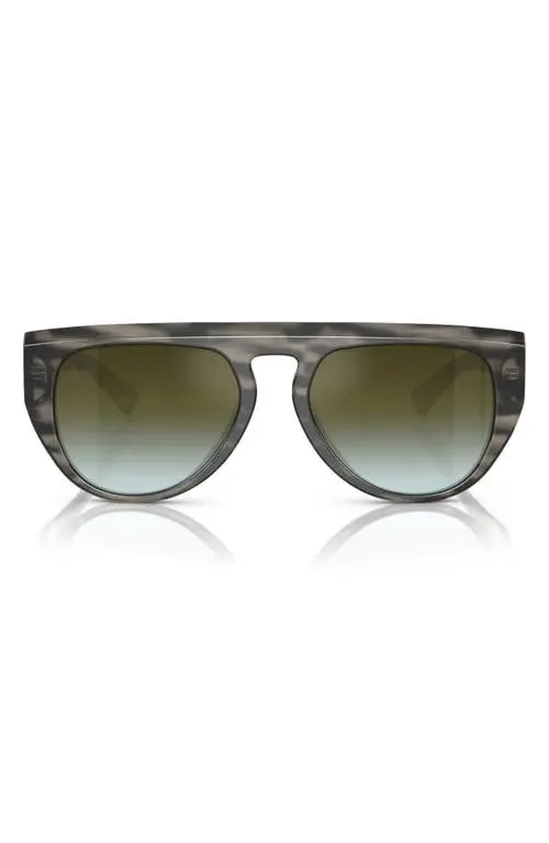 SCUDERIA FERRARI 56mm Pilot Sunglasses - Striped Grey/green Mirror