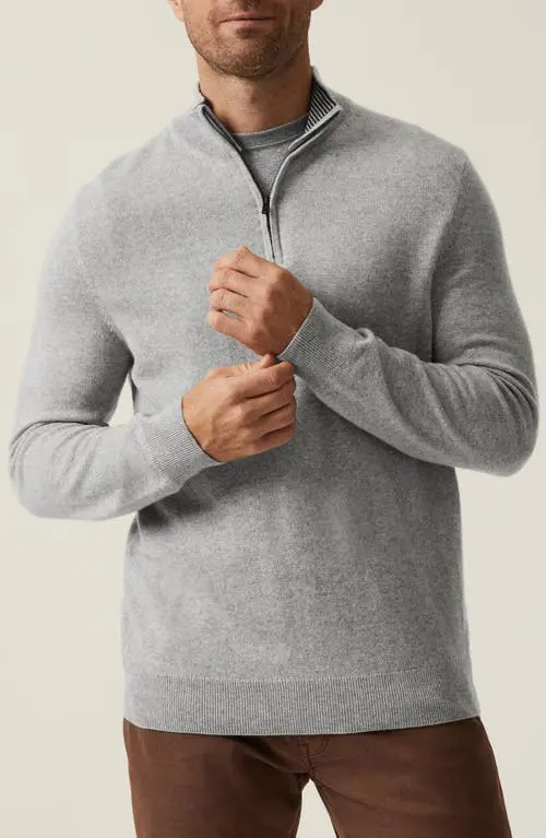 34 Heritage Cashmere Quarter-zip Sweater - Grey Melange