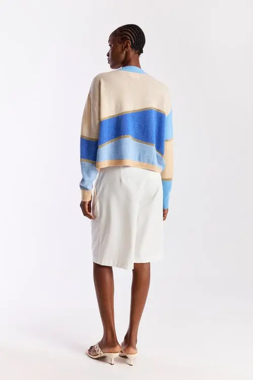 BRODIE CASHMERE Abstract Scenic Cashmere Cardigan