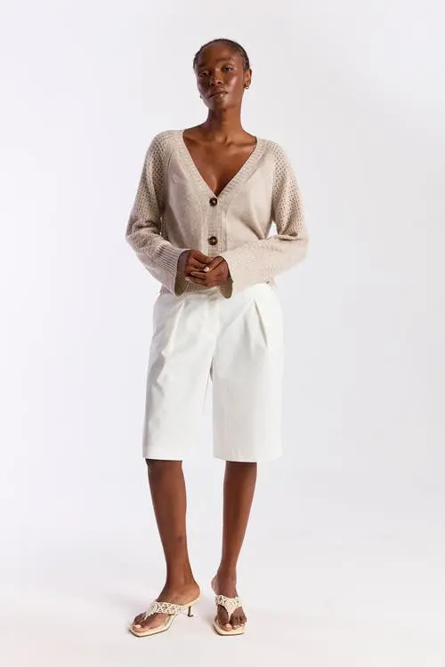 BRODIE CASHMERE Natalie Deep V Cashmere Cardigan