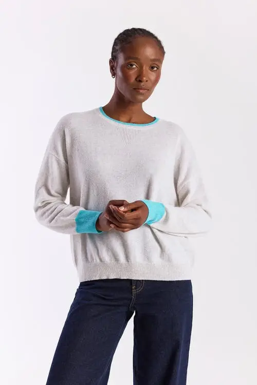 BRODIE CASHMERE Coastal 100% Cashmere Sweater - Haze