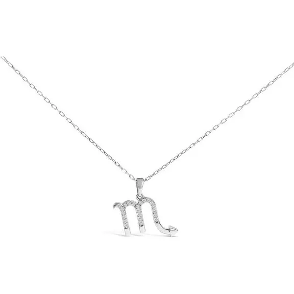 HAUS OF BRILLIANCE Sterling 1/7 Cttw Diamond Scorpio Zodiac Pendant Necklace - Silver