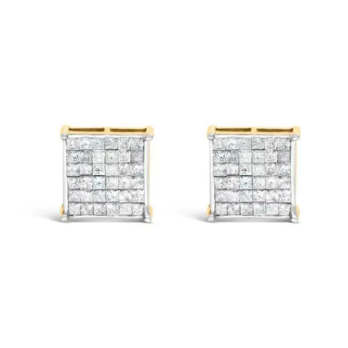 HAUS OF BRILLIANCE 10k Gold 2 Ct Tdw Diamond Stud Earrings - Yellow
