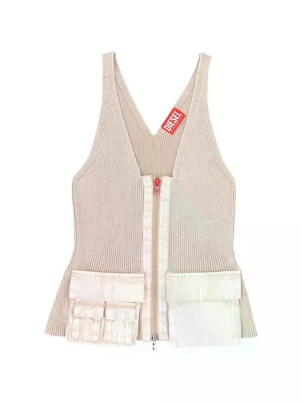 DIESEL® V-neck Pocket Cotton Top