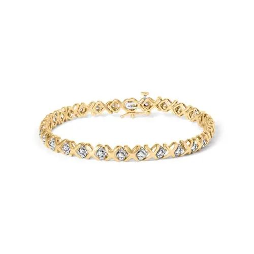 HAUS OF BRILLIANCE 10k 1/2 Cttw Diamond X-link Bracelet - Yellow Gold