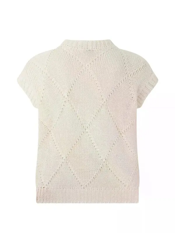 Peserico Diamond-patterned Short-sleeved Sweater