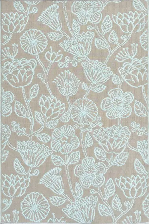 MAD MATS Line Flower Cool Aqua Rug - 6'x9'