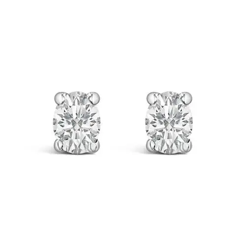 HAUS OF BRILLIANCE 14k Gold 1/4 Ctw Oval Lab-grown Diamond Solitaire Stud Earrings - White