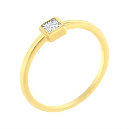 HAUS OF BRILLIANCE 14k Yellow Gold Plated Silver Diamond Ring - Yellow Gold Over Silver