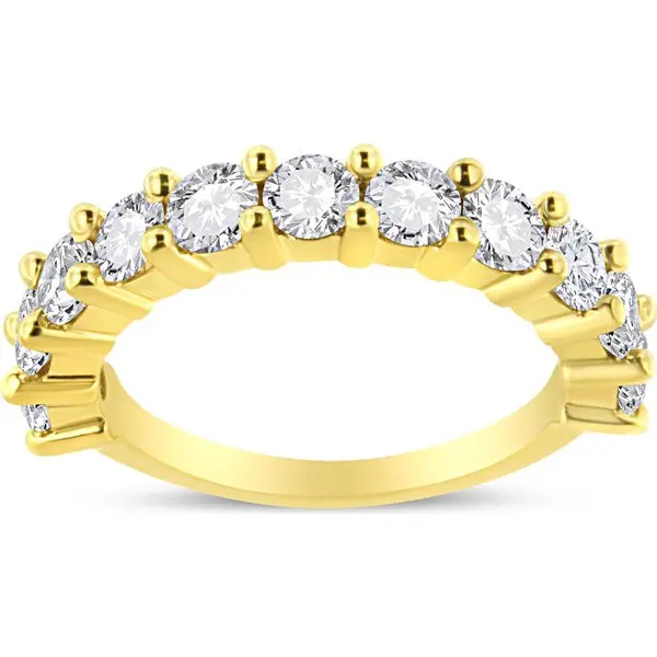 HAUS OF BRILLIANCE 14k Gold Over Silver 2.00 Cttw Diamond 11 Stone Band Ring - Yellow Gold Over Silver