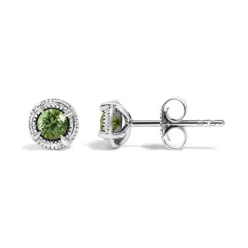 HAUS OF BRILLIANCE Silver 0.25 Cttw Treated Diamond Stud Earrings