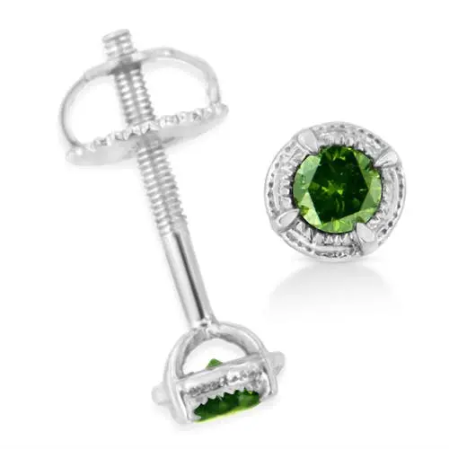 HAUS OF BRILLIANCE Silver 0.25 Cttw Treated Diamond Stud Earrings
