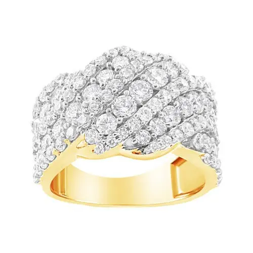 HAUS OF BRILLIANCE 10k Gold 3.00 Cttw Diamond Cluster Band Ring - Yellow Gold