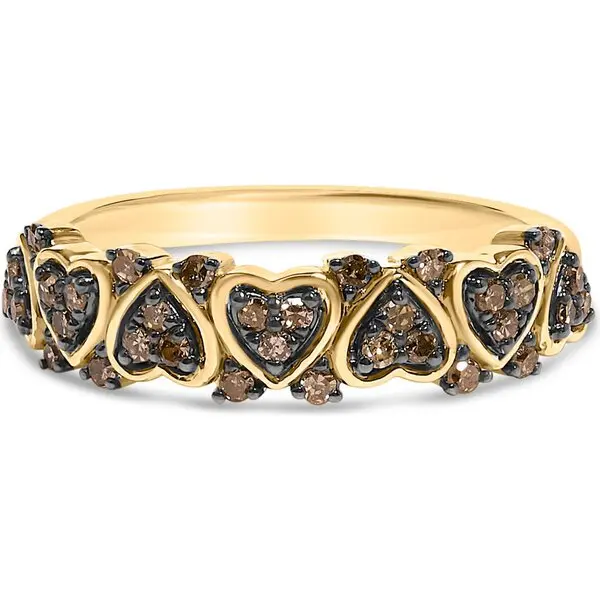 HAUS OF BRILLIANCE 10k Yellow Gold Plated Silver 1/3 Cttw Natural Diamond Band Ring - Yellow Gold Over Silver