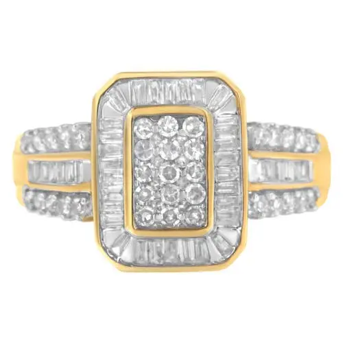 HAUS OF BRILLIANCE 10k Gold 1.0 Cttw Diamond Cluster Ring - Yellow Gold