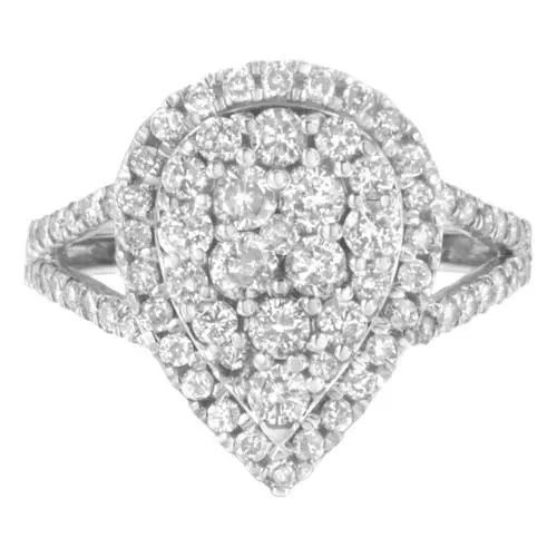 HAUS OF BRILLIANCE 1 1/2 Cttw Diamond Cluster Ring - Silver