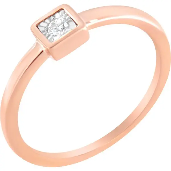 HAUS OF BRILLIANCE 14k Rose Gold Plated Silver Diamond Ring - Rose Gold Over Silver