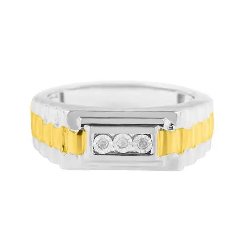 HAUS OF BRILLIANCE 10k Gold Plated Silver Diamond Accent Band Ring - Yellow Gold Over Silver