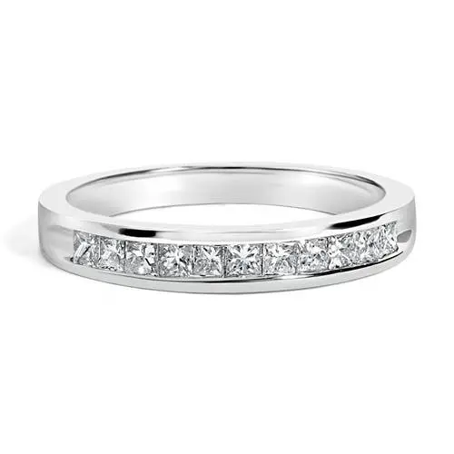 HAUS OF BRILLIANCE 1/2 Cttw Diamond Half-eternity Wedding Band Ring - Silver