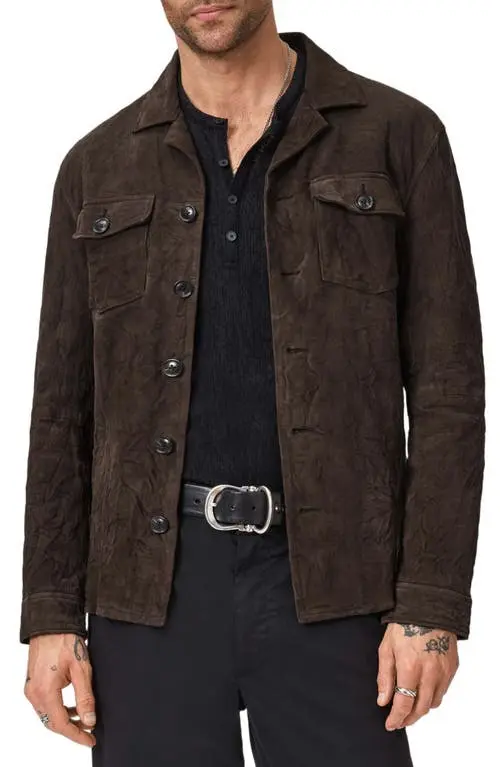 John Varvatos Jesse Suede Shirt Jacket