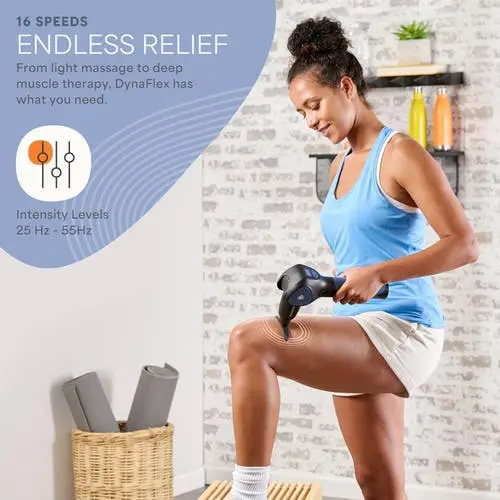 LIFEPRO Dynaflex Deep Tissue Handheld Massage Gun Portable Percussion Massager