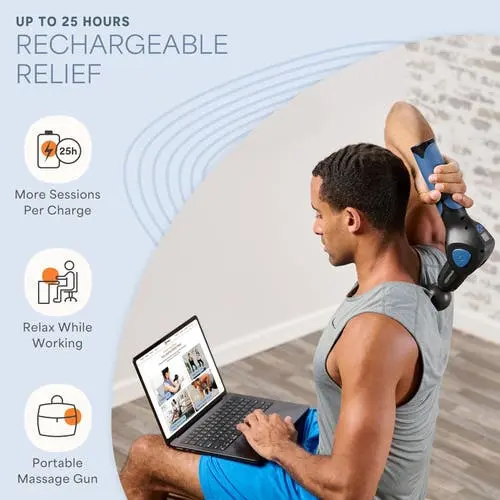 LIFEPRO Dynaflex Deep Tissue Handheld Massage Gun Portable Percussion Massager
