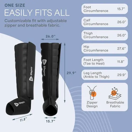 LIFEPRO Axis Pro Full Air Leg Compression Massager With Heat For Calf