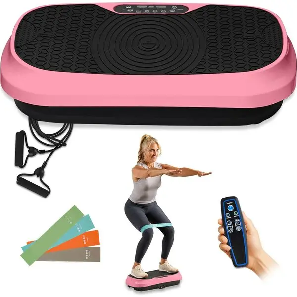 LIFEPRO Waver Mini Vibration Plate Exercise Machine For Muscle Toning & Recovery - Pink