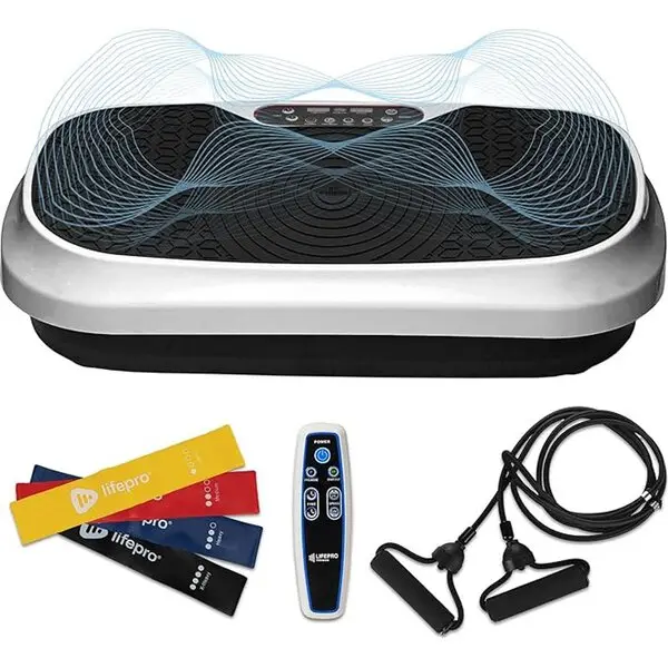 LIFEPRO Waver Mini Vibration Plate Exercise Machine For Muscle Toning & Recovery - White