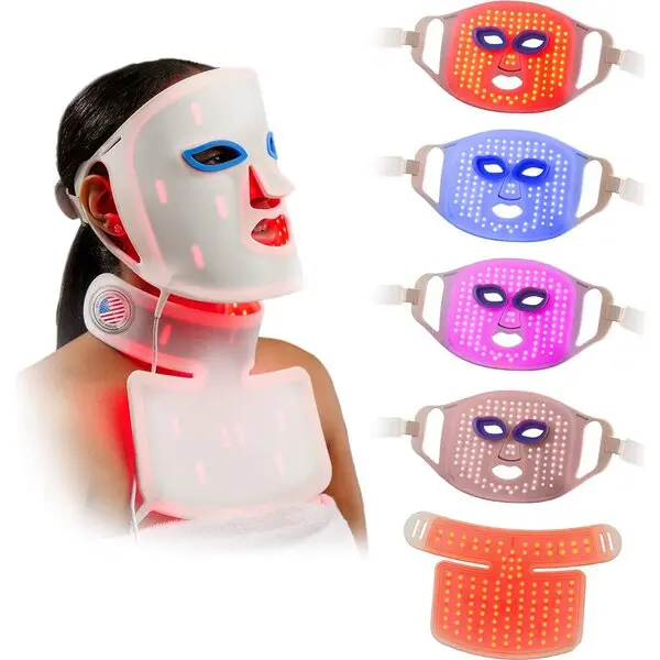 LIFEPRO Silicone Led Face Mask Redlight Therapy With Rbg Light Portable Led Mask - Pro White