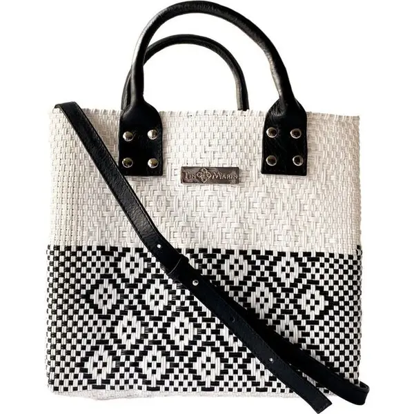TIN MARIN White Large Woven Crossbody Bag