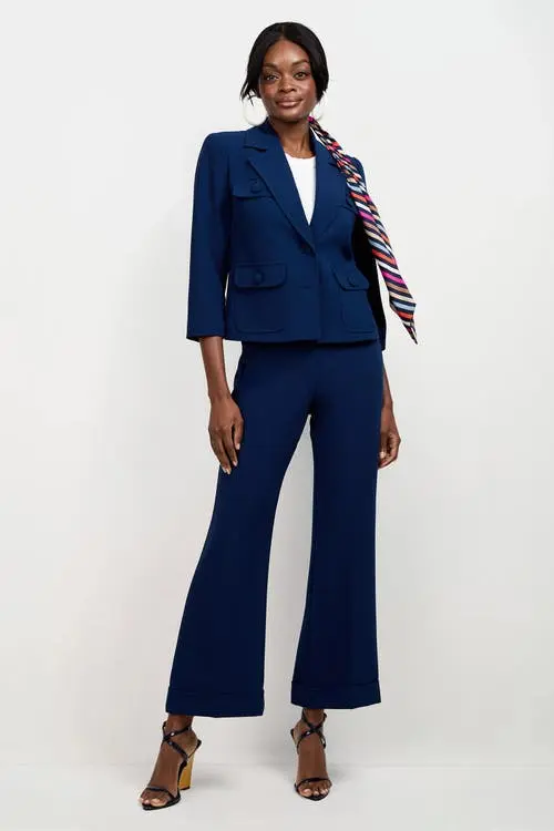 Trina Turk Bicocca Cropped Jacket With Notched Lapels