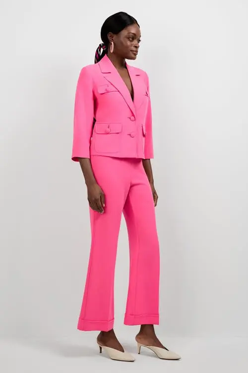 Trina Turk Bicocca Cropped Jacket With Notched Lapels