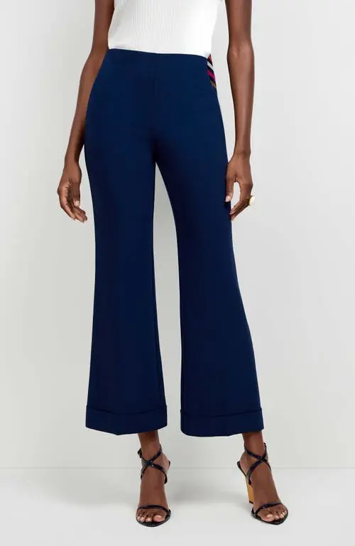Trina Turk Loren Cuffed Flare Leg Pants - Ink
